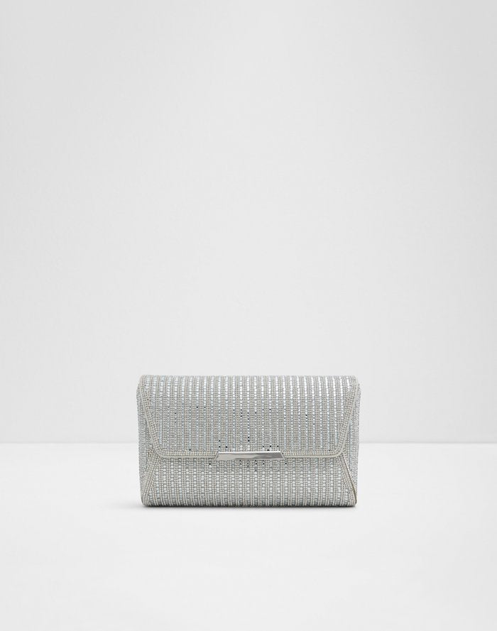 Rania - Silver Rhinestone Clutch Bag – ALDO Shoes UK